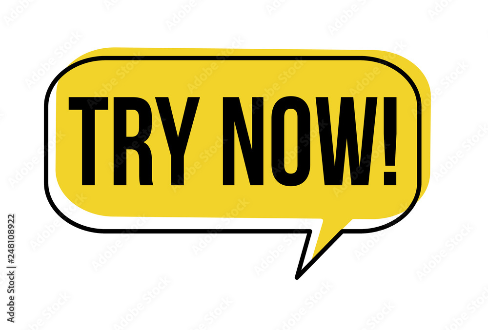 Try now speech bubble Stock Vector | Adobe Stock
