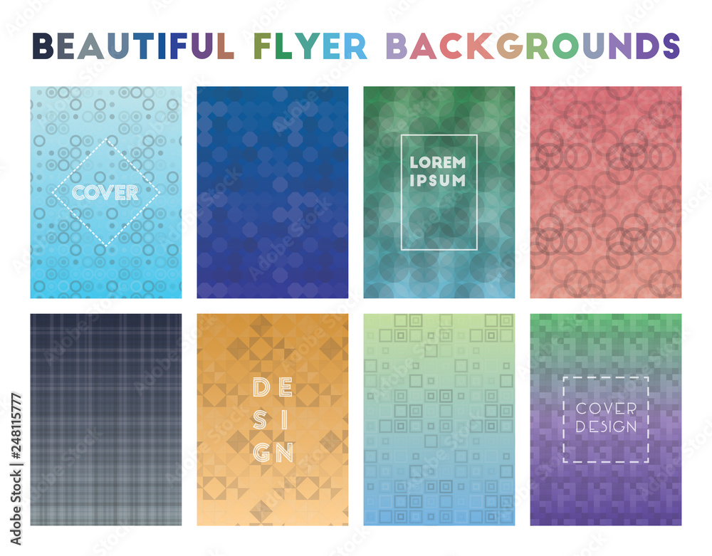 Beautiful Flyer Backgrounds. Alluring geometric patterns. Emotional ...