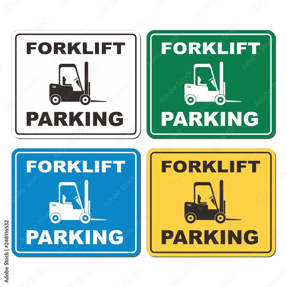 forklift parking signs- vector sets Stock Vector | Adobe Stock