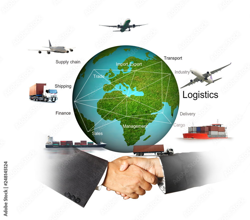 Abstract image of the world logistics, there are world map background ...