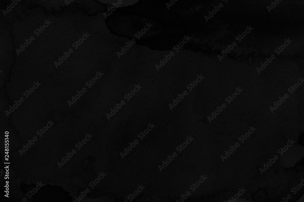 Black watercolor texture with abstract washes and brush strokes on the ...