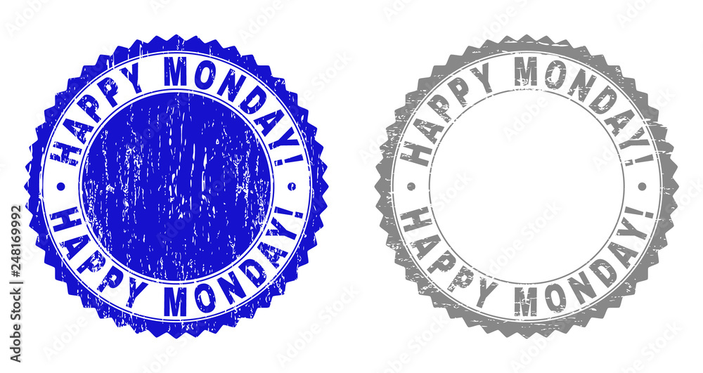 Grunge HAPPY MONDAY! stamp seals isolated on a white background ...
