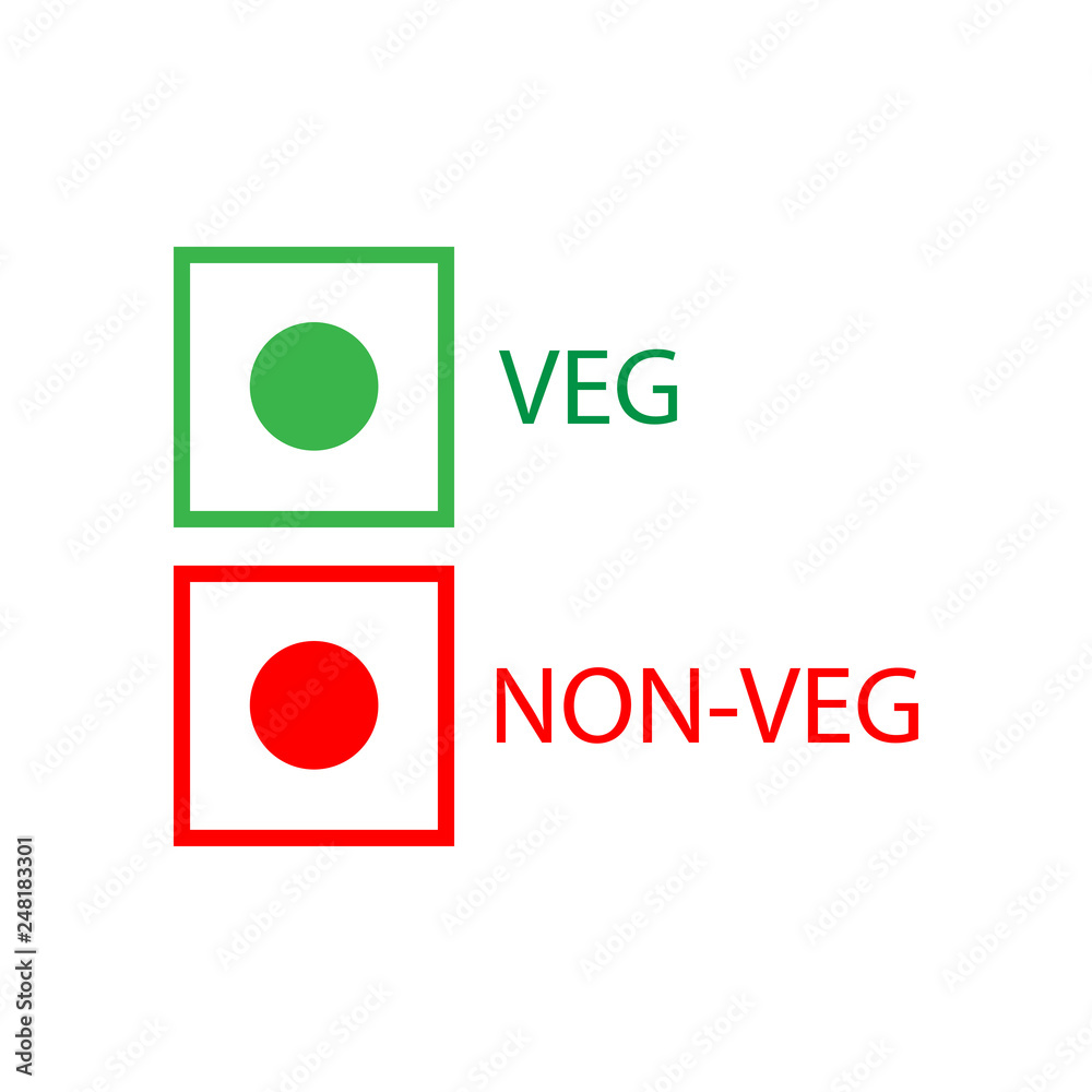 Vegetables and no vegetables sign.Red and green sign Stock Vector ...