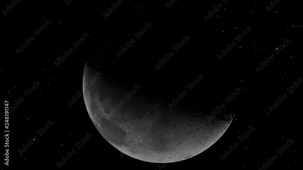 Half Moon Background / Realistic moon / The Moon is an astronomical ...