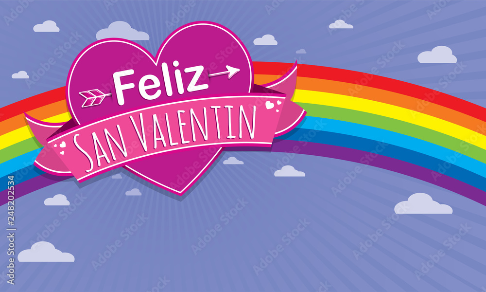 Card cover with message: Feliz Dia de San Valentin -Happy Valentines ...