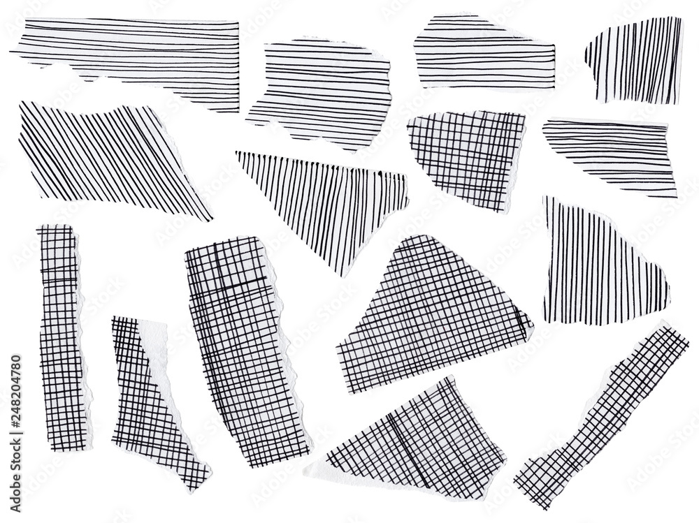 Ripped pieces of paper for collage style. Trandy abstract collage. Cut ...