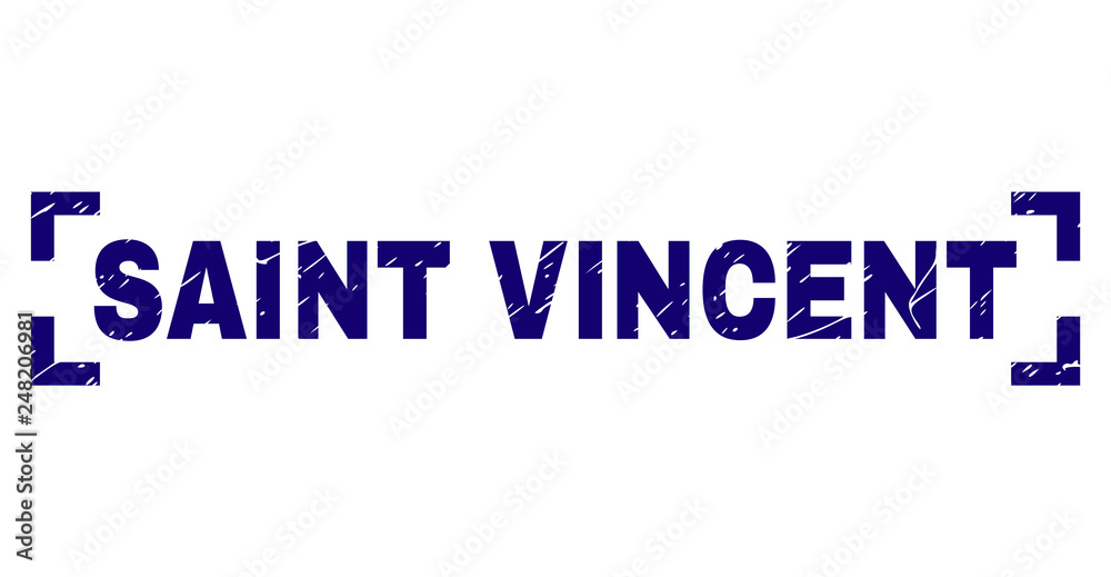 SAINT VINCENT label seal print with grunge texture. Text caption is ...