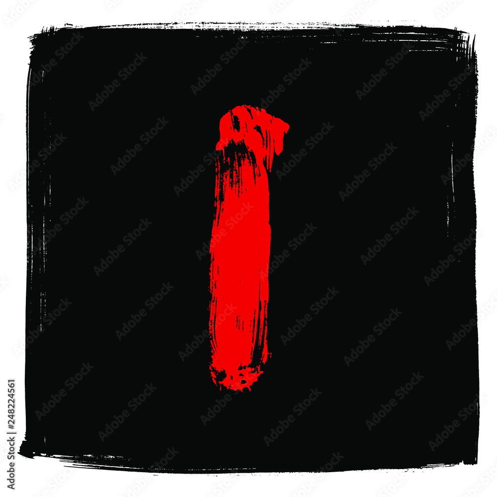 Red paint brush stroke font.Vector lettering. Stock Vector | Adobe Stock