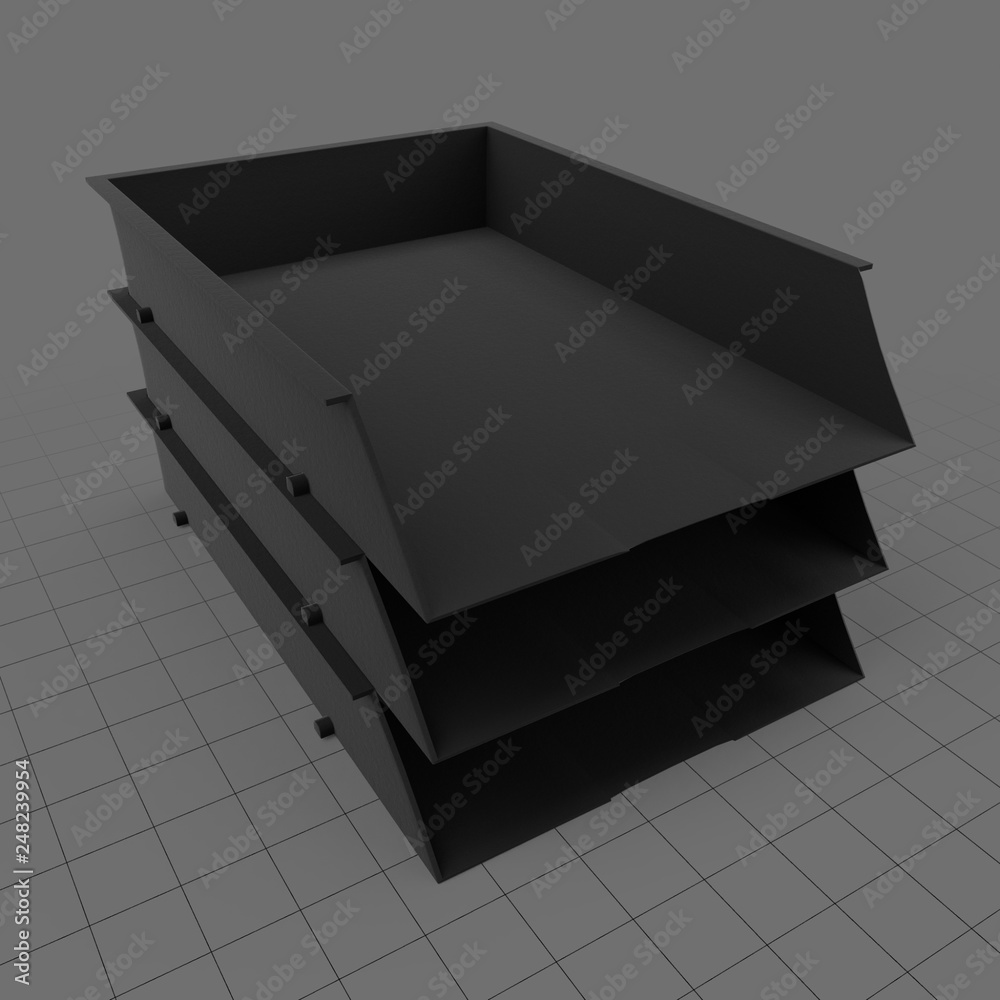 Document trays Stock 3D asset | Adobe Stock