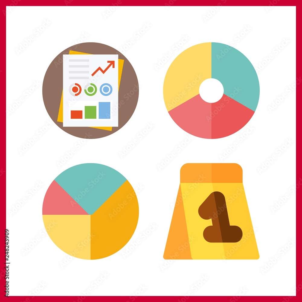 4 analysis icon. Vector illustration analysis set. pie chart and ...