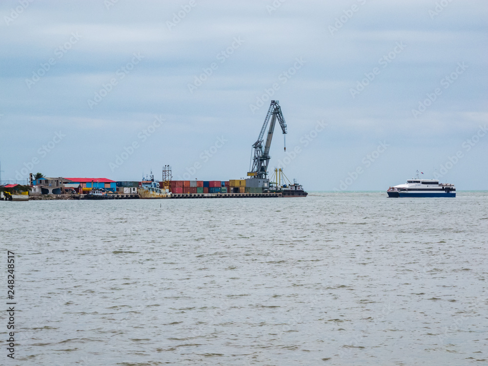 Passenger ferry docking at Surgidero de Batabano . Cuba Stock Photo ...