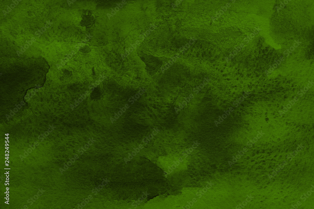 Watercolor green texture with abstract washes and brush strokes on the ...