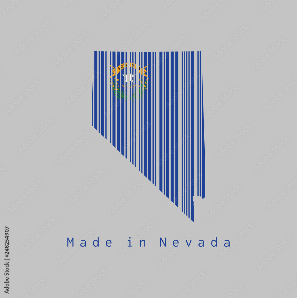 Barcode set the shape to Nevada map outline and the color of Nevada ...
