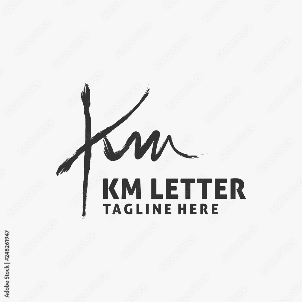Letter KM logo design Stock Vector | Adobe Stock