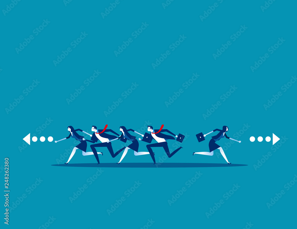 Business people running and direction to different. Concept business ...