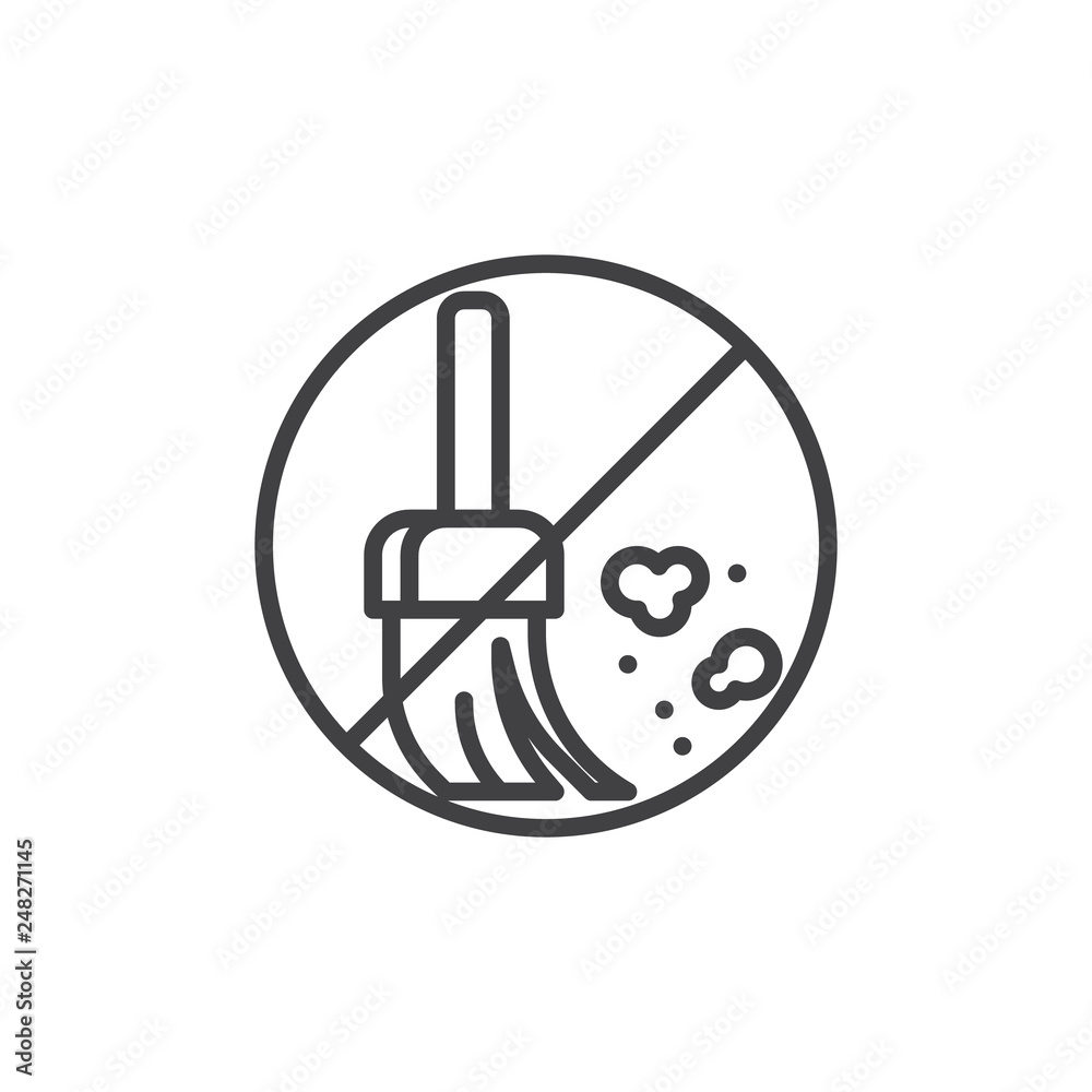No dust prohibition line icon. linear style sign for mobile concept and ...