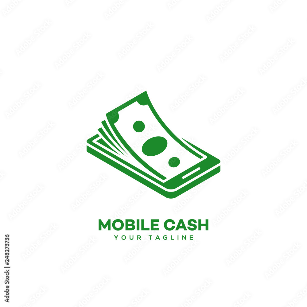 Mobile cash logo Stock Vector | Adobe Stock