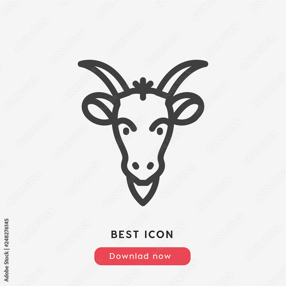 goat icon. goat vector symbol. Linear style sign for mobile concept and ...