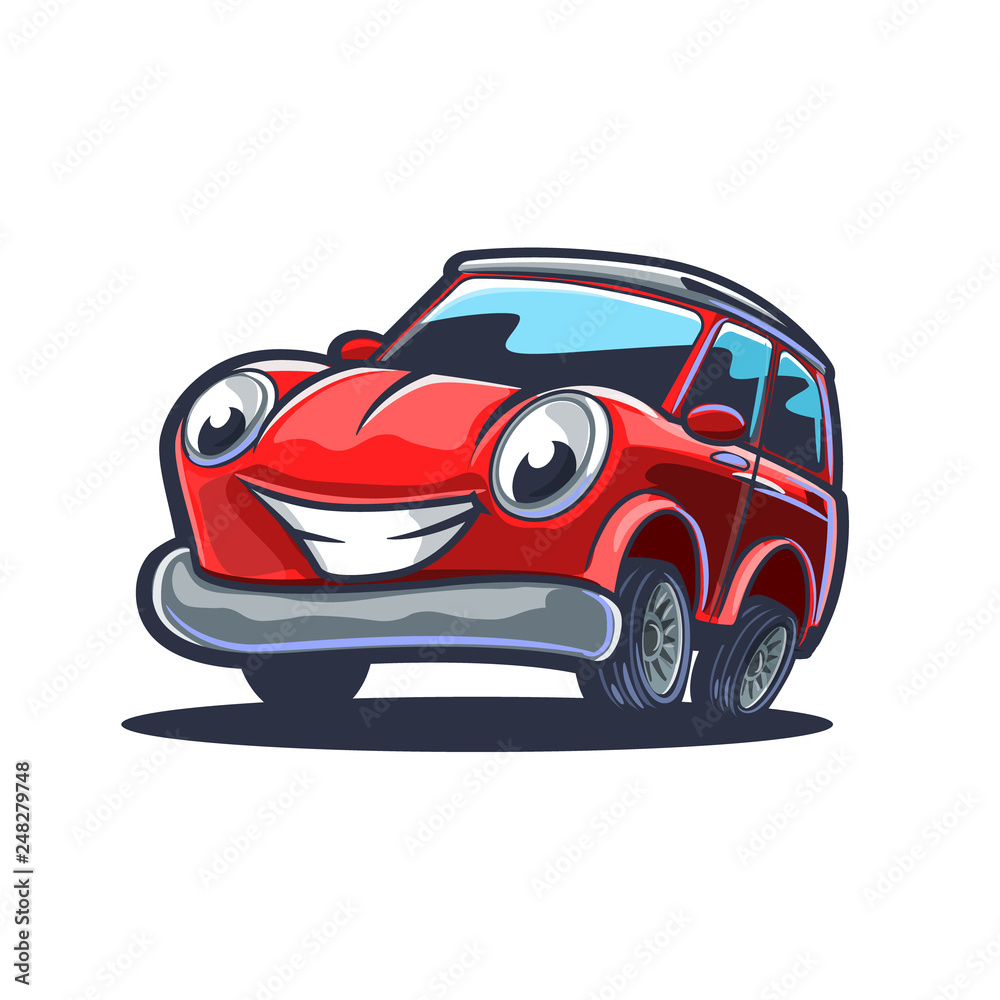 red sport car cartoon Stock Vector | Adobe Stock