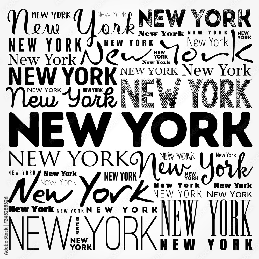 New York wallpaper word cloud, travel concept background Stock Vector ...