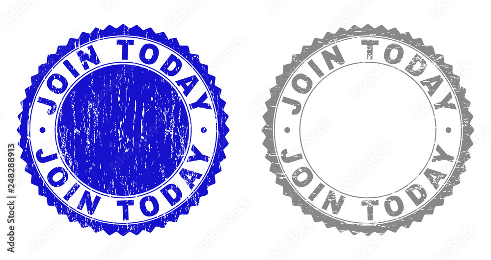 Vecteur Stock Grunge JOIN TODAY stamp seals isolated on a white ...