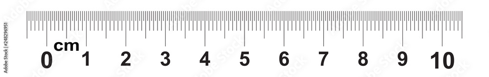 Ruler 10 centimeter. Ruler 100 mm. Value of division 0.5 mm. Precise ...