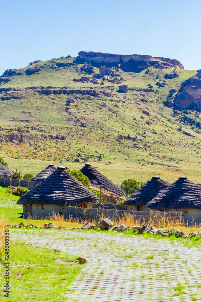 Basotho Cultural Village in Drakensberg Mountains South Africa Stock ...