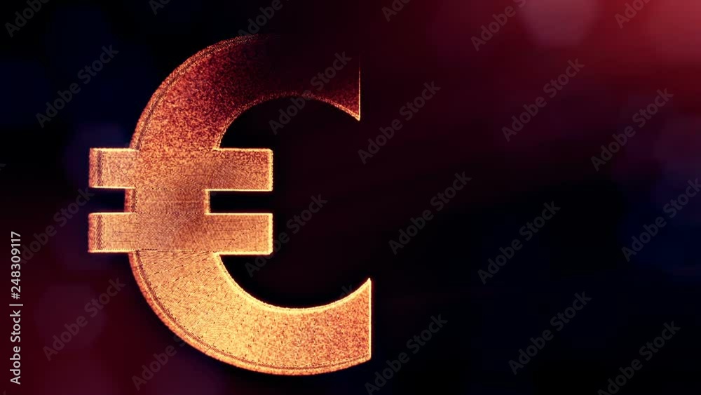Animation icon or emblem of Euro Logo.. Financial background made of ...