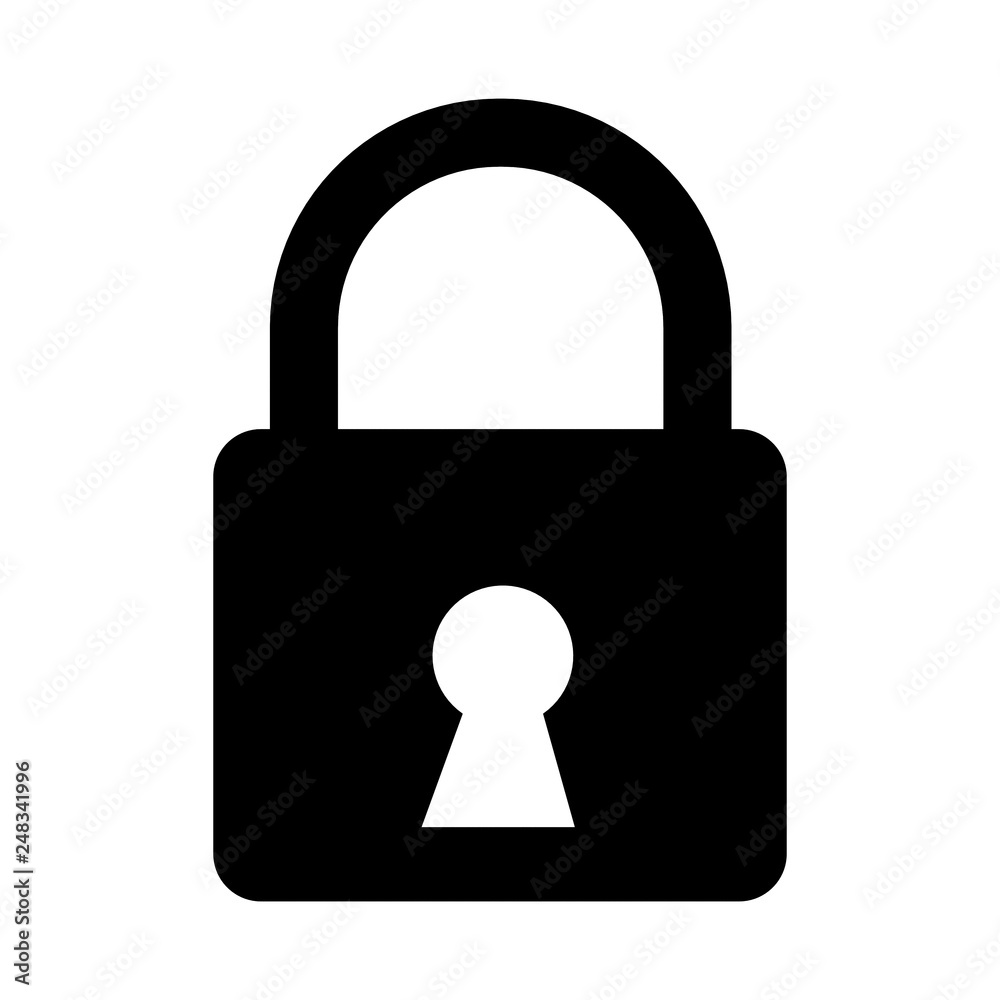 Safety lock icon for protecting password isolated on white background ...