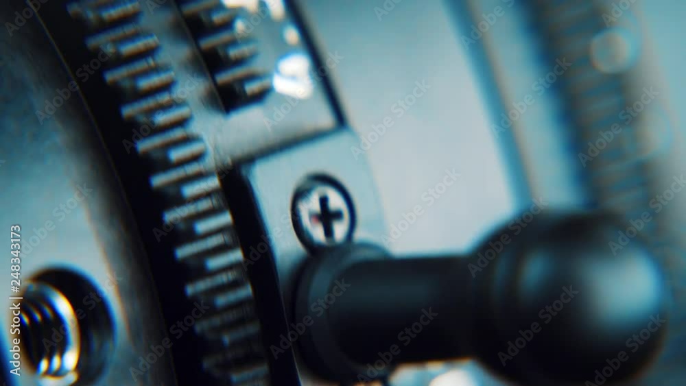 Canon modern TV camera lens. turning of a zoom ring. a few close-up ...