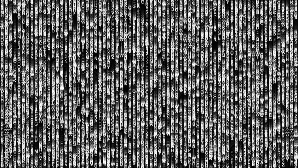 Motion background with streams of letters - matrix effect.MoMotion ...
