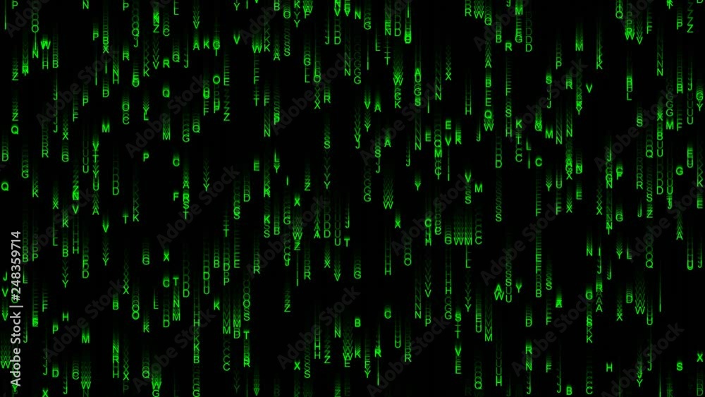Motion background with streams of letters - matrix effect.MoMotion ...