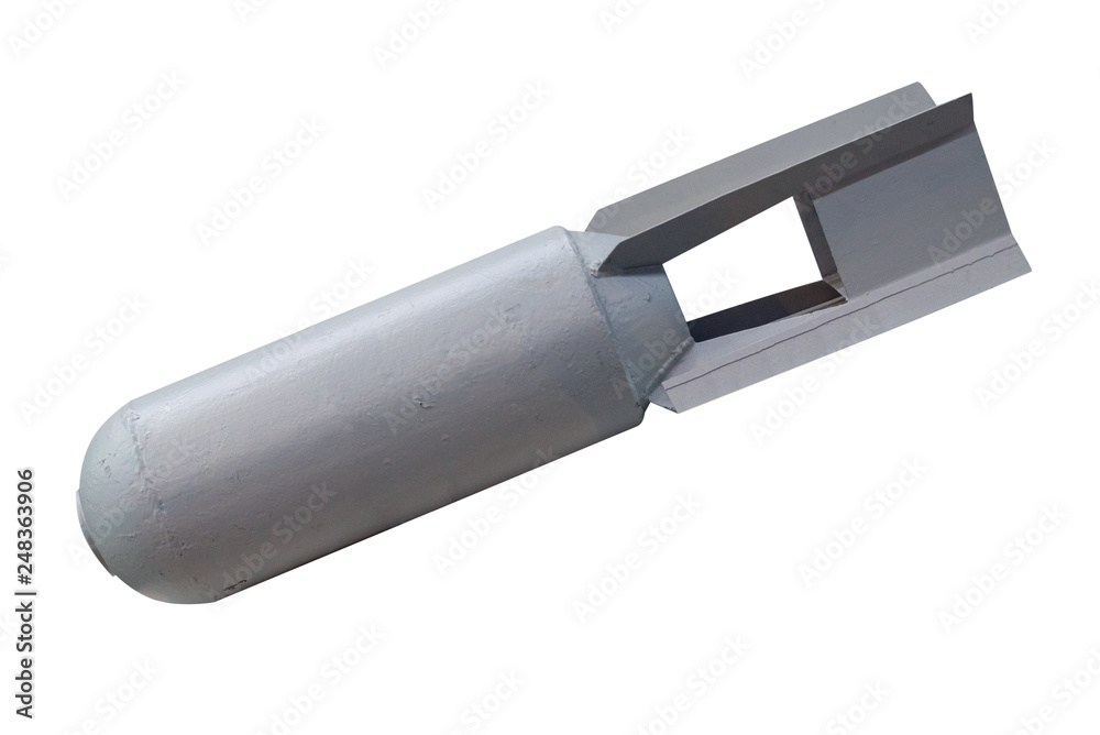 aerial bomb of World War II, isolated on white background. aerial bomb ...