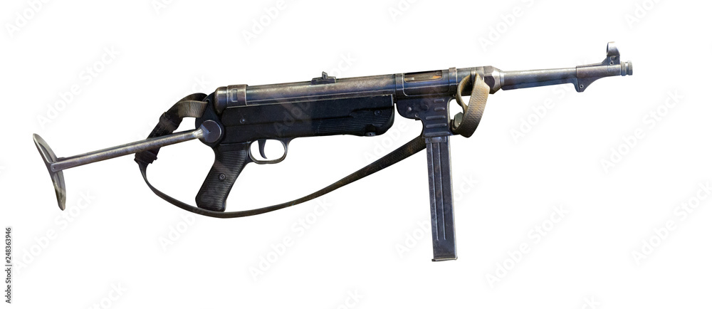 machine gun hand isolated on a white background. machine gun manual ...