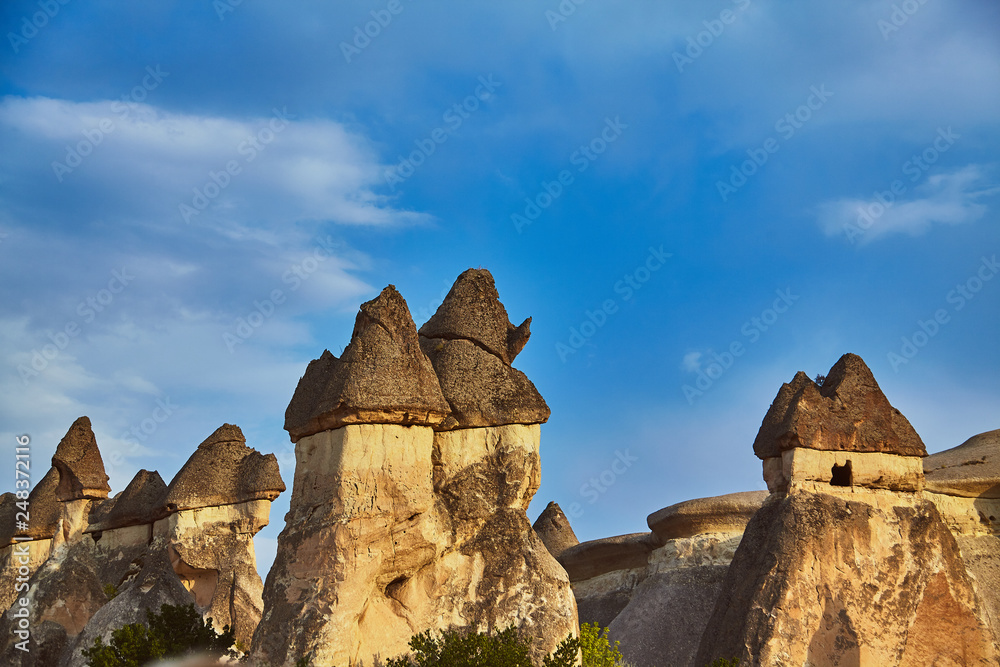 Views of Cappadocia volcanic kanyon cave houses in Turkey Stock Photo ...