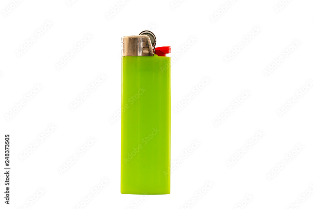 Green lighter isolated on white background, with clipping path. Design ...