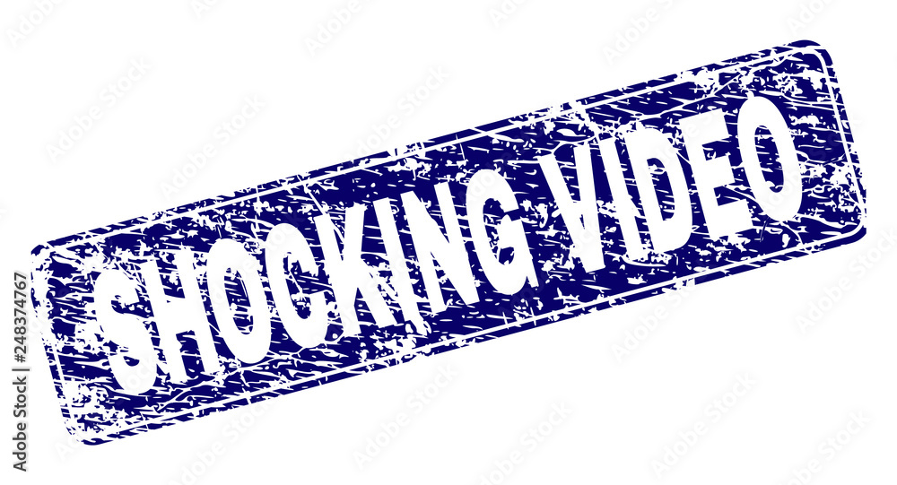 SHOCKING VIDEO stamp seal watermark with distress texture. Seal shape ...
