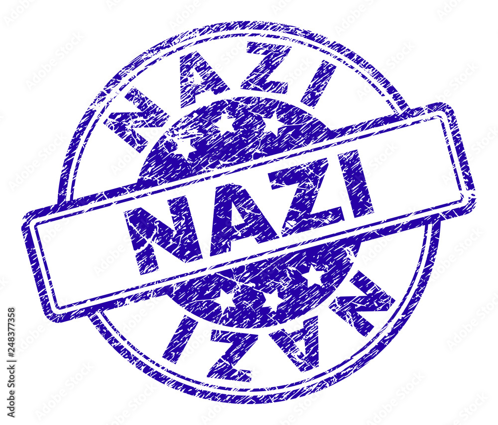 NAZI stamp seal watermark with grunge texture. Designed with rounded ...