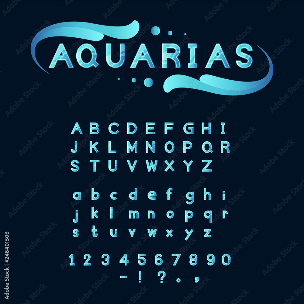 blue Aqua font Stock Vector | Adobe Stock