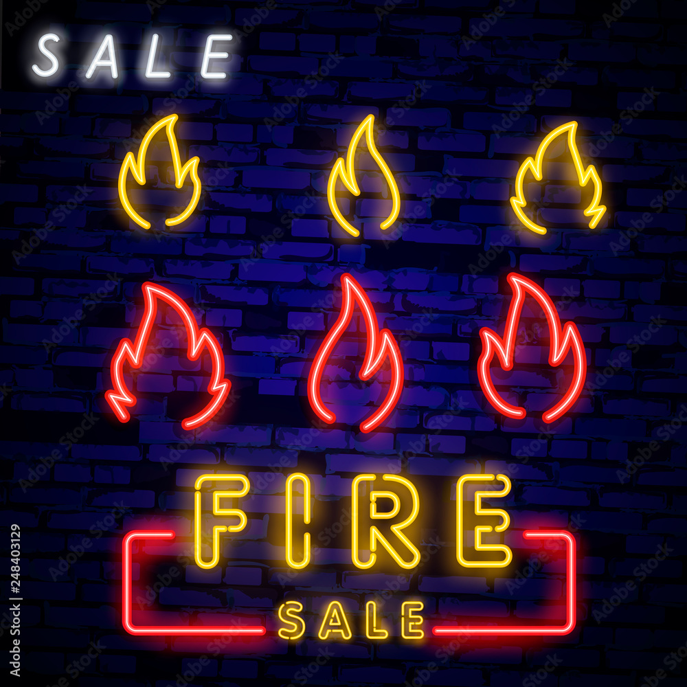 Neon Fire Icon Elements Of Eco In Neon Style Icons Simple Neon Flame