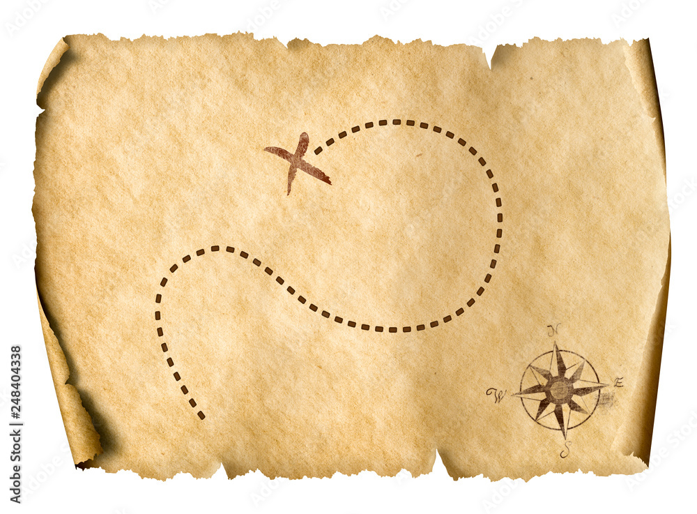 treasure map isolated simple 3d illustration Stock Illustration | Adobe ...
