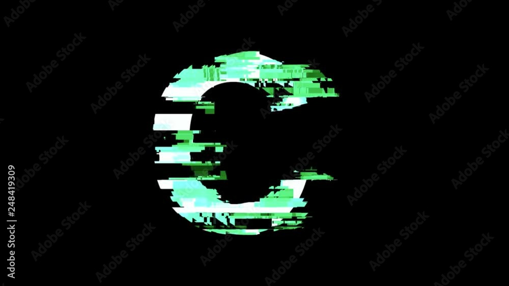 Letter C distorted glitch foturistic digital look - 4K animation ...
