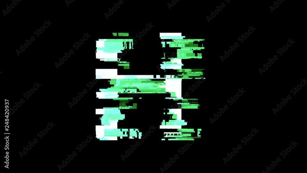 Letter H distorted glitch foturistic digital look - 4K animation ...
