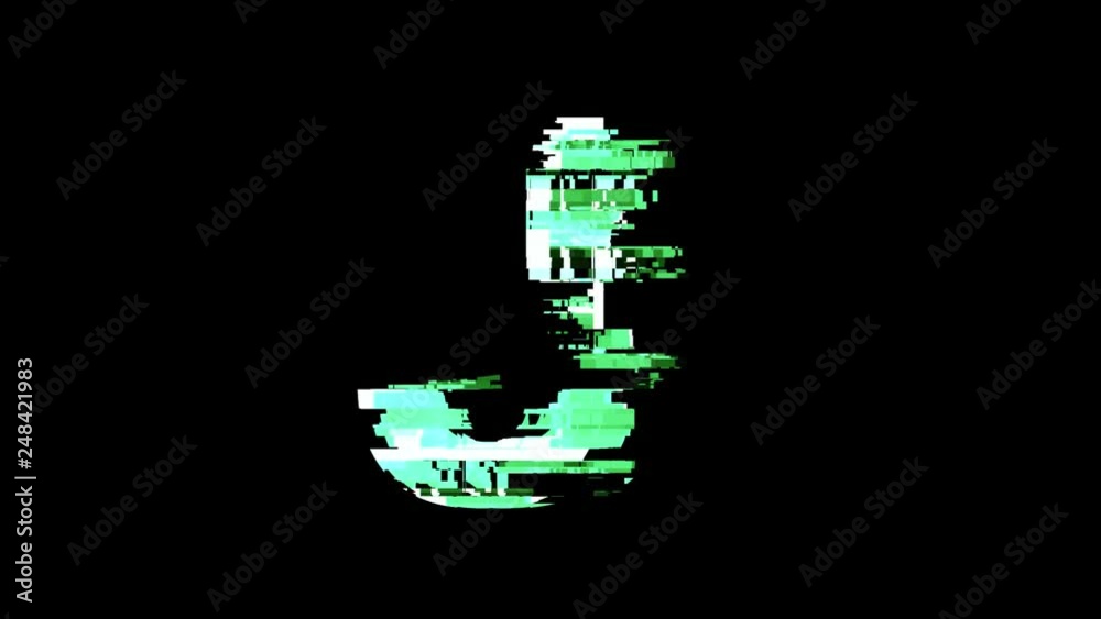 Letter J distorted glitch foturistic digital look - 4K animation ...