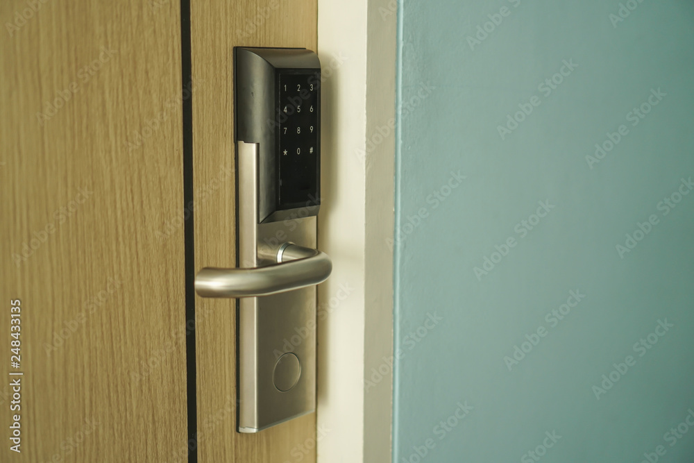 Smart door key lock system in home,with IOT, internet of things,smart ...