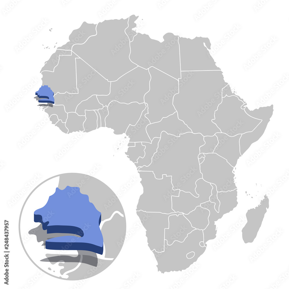 senegal on map of africa