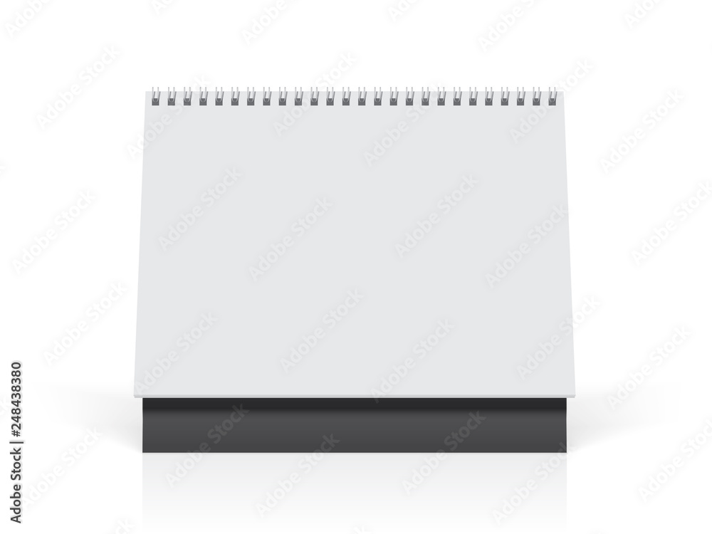 paper desk spiral calendar mockup vector template Stock Vector | Adobe ...
