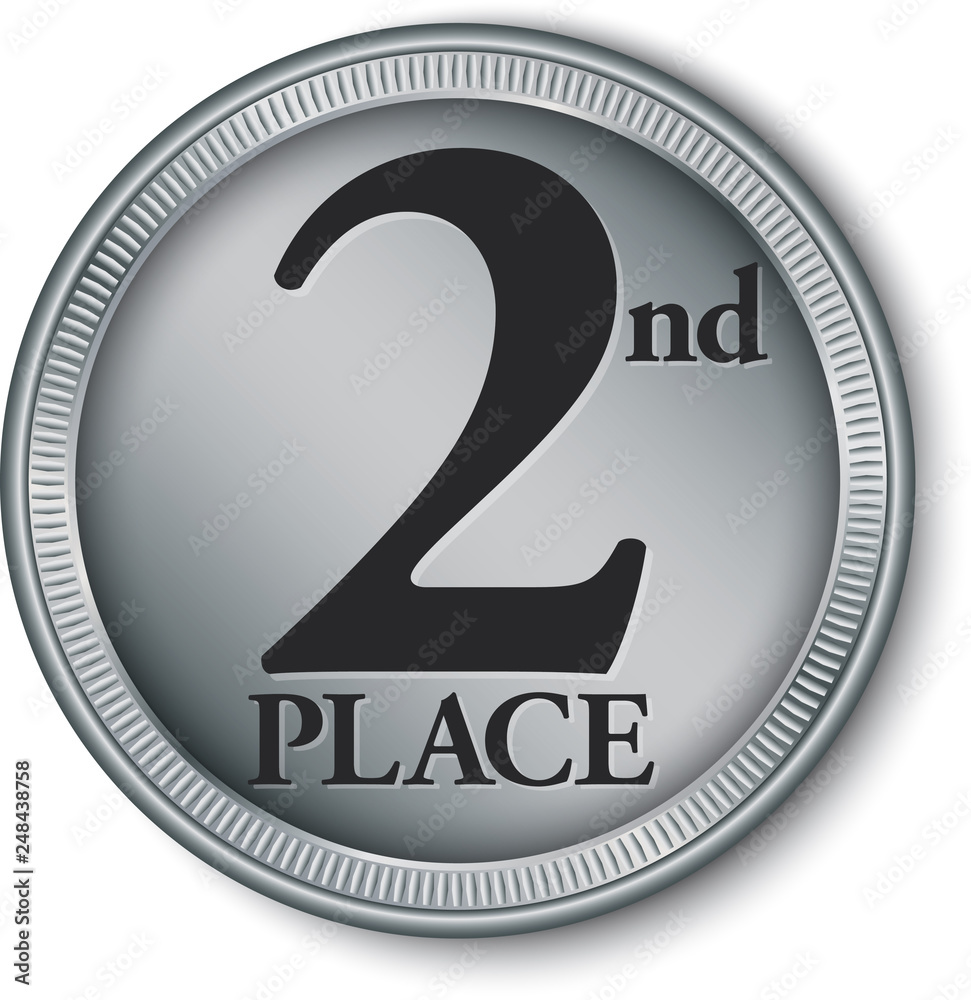 2nd place silver medal, vector illustration Stock Vector | Adobe Stock