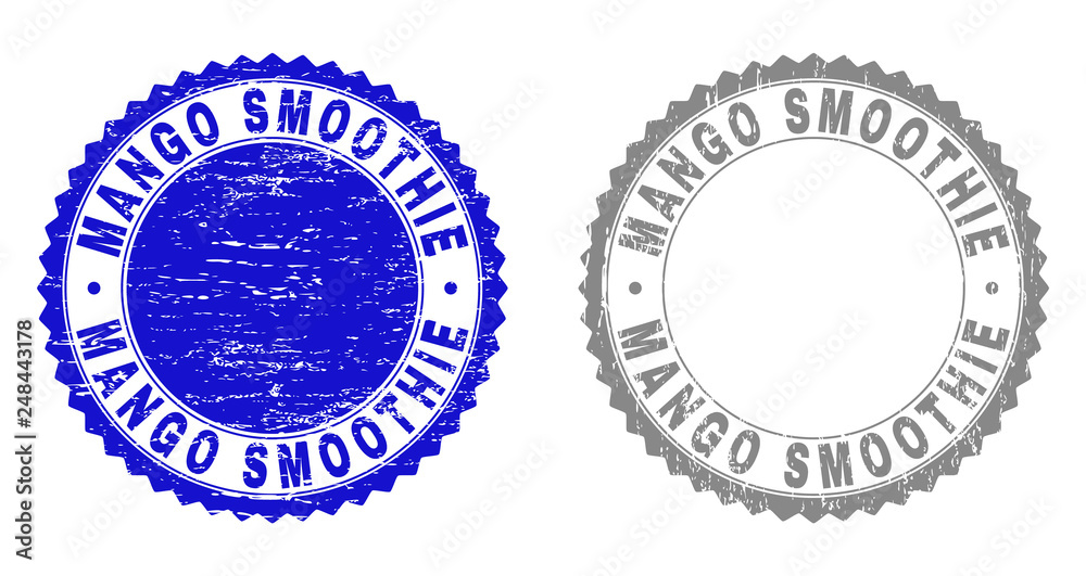 Grunge MANGO SMOOTHIE stamp seals isolated on a white background ...