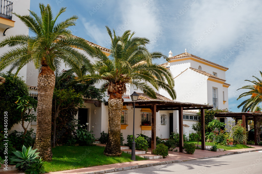 Beautiful with the colorful architecture of the city of Spain. Modern ...